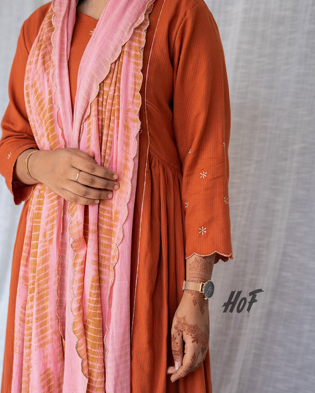MyHof Brick Red Suit Set In Cotton – MyHof Women Store