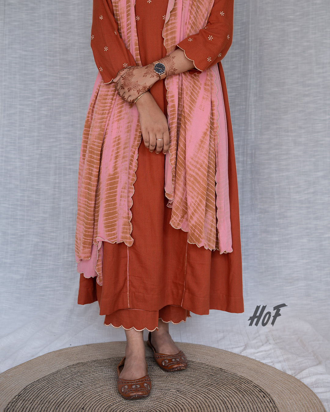 MyHof Brick Red Suit Set In Cotton – MyHof Women Store