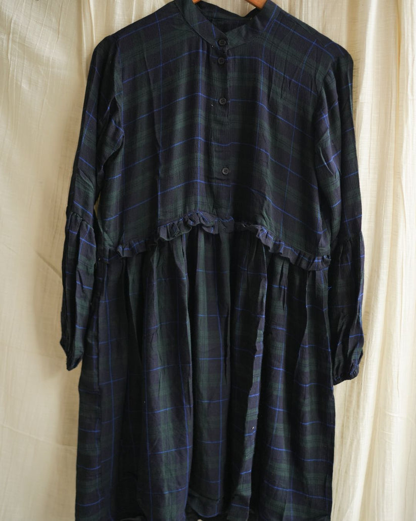 MyHof Blue & Green Checked Knee Length Top – MyHof Women Store